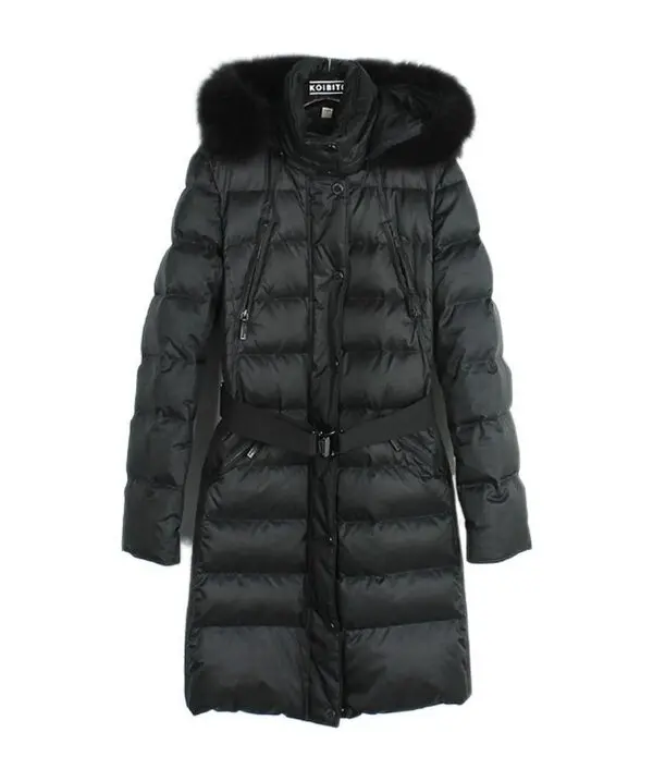 Burberry Long Padded Down Jacket With Fur Hood