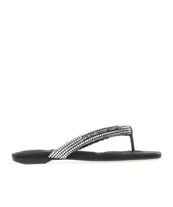 Alexander Wang Jenna Embellished Slides - Black
