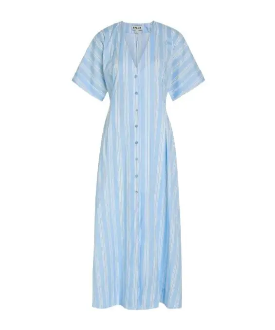 Staud Striped Midi Dress