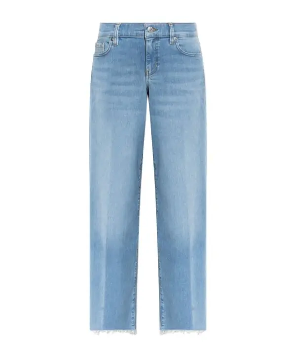 FRAME Distressed Hem Wide Leg Jeans