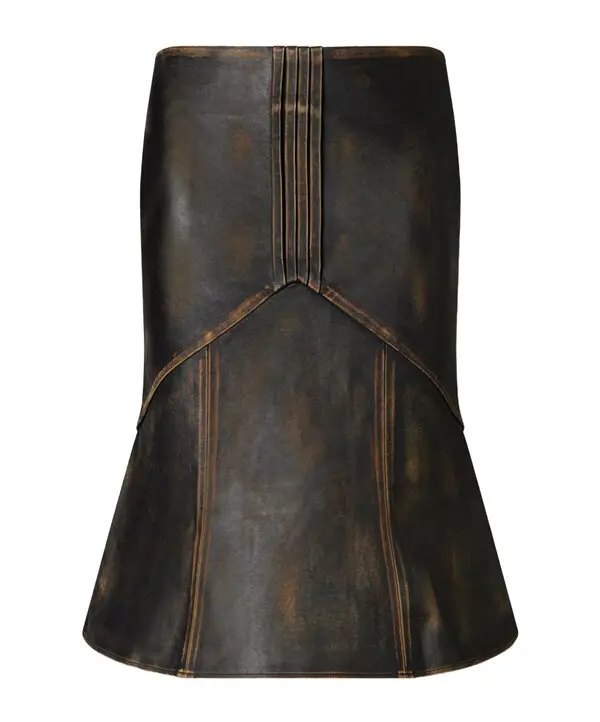 SHUSHU/TONG Leather Midi Skirt