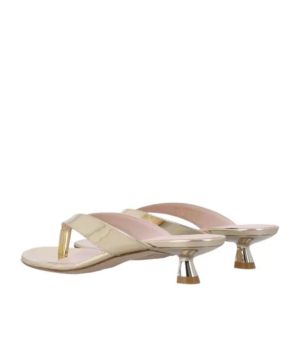 STUART WEITZMAN Metallic Thong Sandals - Nude