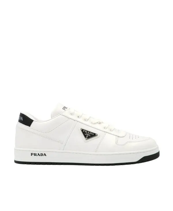Prada Downtown Leather Sneakers - White/black