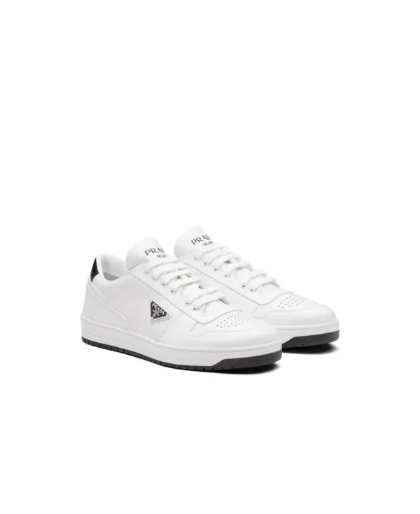 Prada Downtown Leather Sneakers - White/black