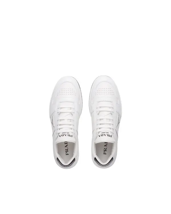 Prada Downtown Leather Sneakers - White/black