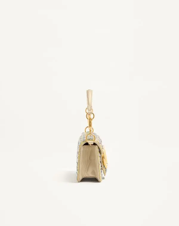 Valentino Garavani Embellished Flap Shoulder Bag - Nude