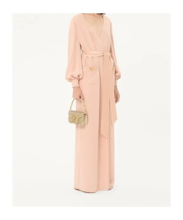 Valentino Garavani Embellished Flap Shoulder Bag - Nude