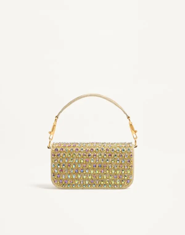 Valentino Garavani Embellished Flap Shoulder Bag - Nude