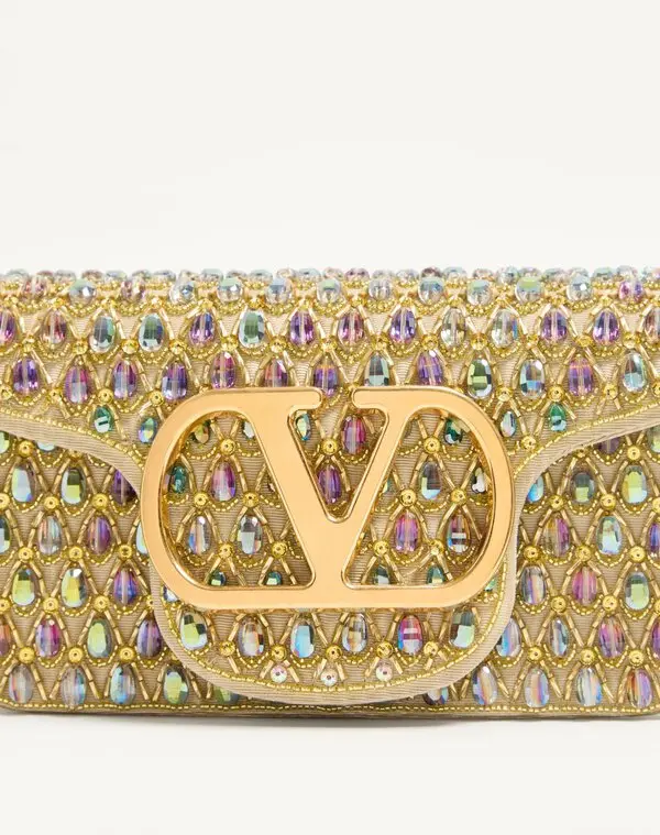 Valentino Garavani Embellished Flap Shoulder Bag - Nude