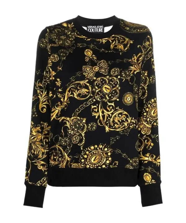 Versace Baroque Pattern Long Sleeve Sweatshirt