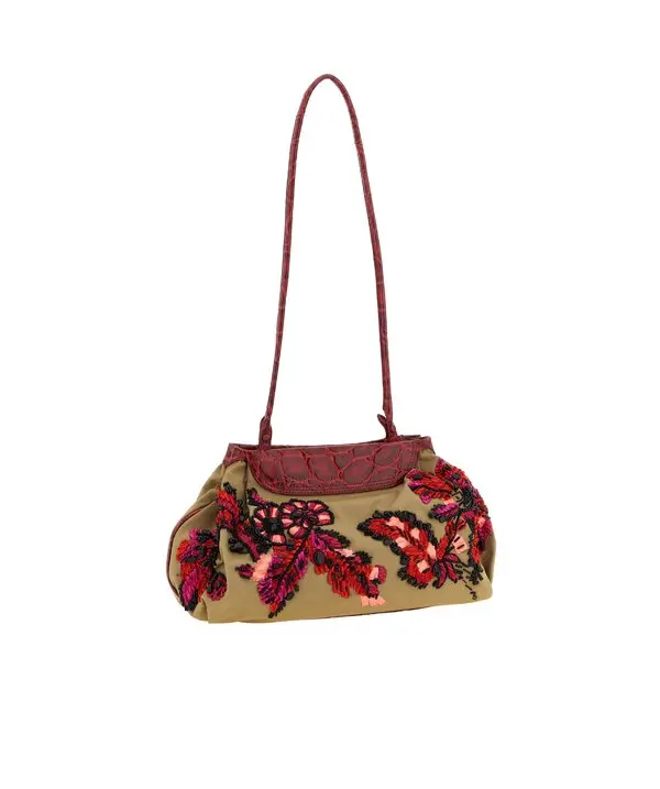 Dries Van Noten Embroidered Clutch Bag - Brown