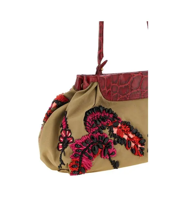 Dries Van Noten Embroidered Clutch Bag - Brown