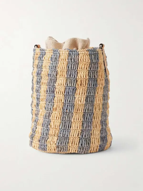 Valentino Garavani Woven Bucket Bag With Drawstring Closure