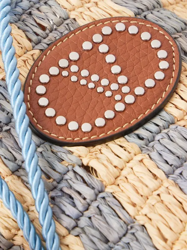 Valentino Garavani Woven Bucket Bag With Drawstring Closure