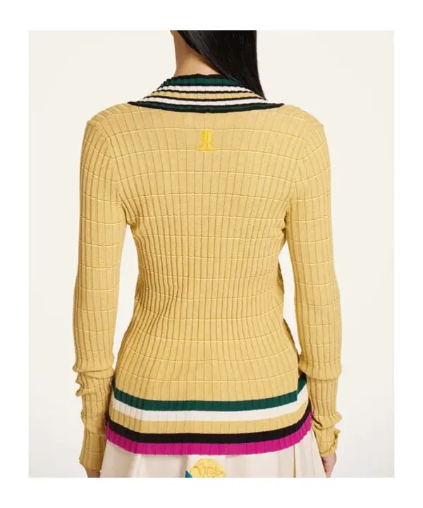 La DoubleJ Releve Top With Contrast Stripes And Embroidered Logo