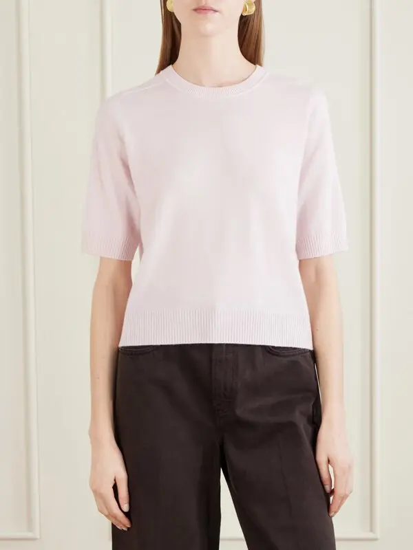 Arch4 Cashmere Crew Neck Short Sleeve Sweater