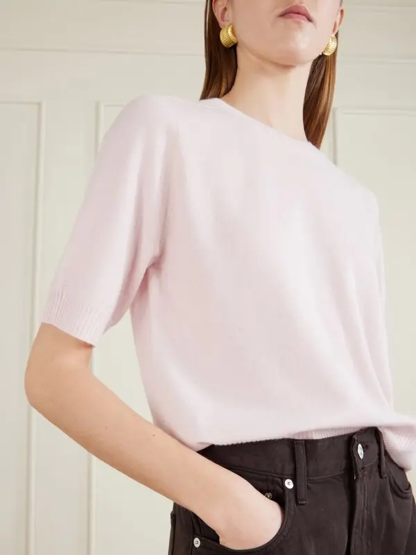 Arch4 Cashmere Crew Neck Short Sleeve Sweater