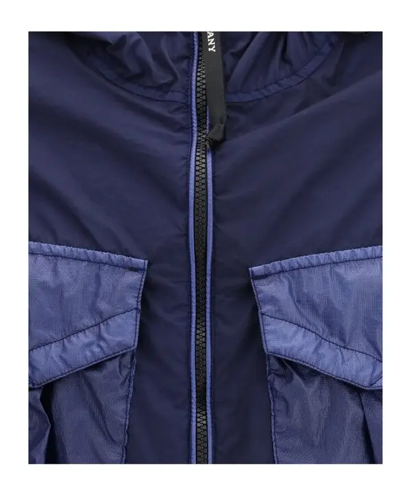 C.P. COMPANY Bi-tm Mixed Goggle Hooded Jacket - Blue