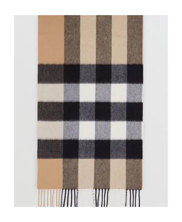 Burberry Checked Fringed Scarf - Brown