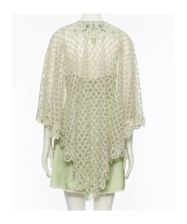 Valentino Garavani Embellished Lace Cape Dress