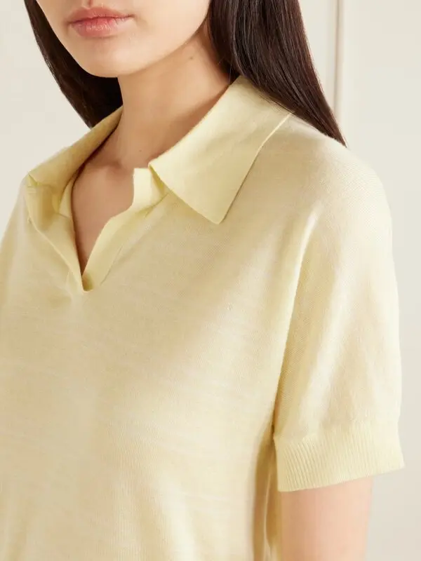 Arch4 Darya Cashmere Polo Shirt - Yellow