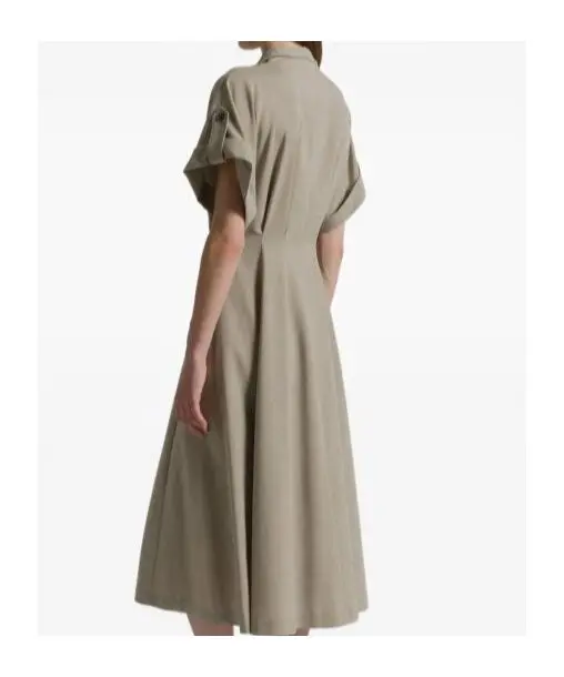Alberta Ferretti Collared Short-sleeved Midi Dress