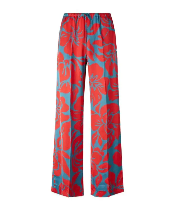 Dries Van Noten Floral Print Wide Leg Trousers