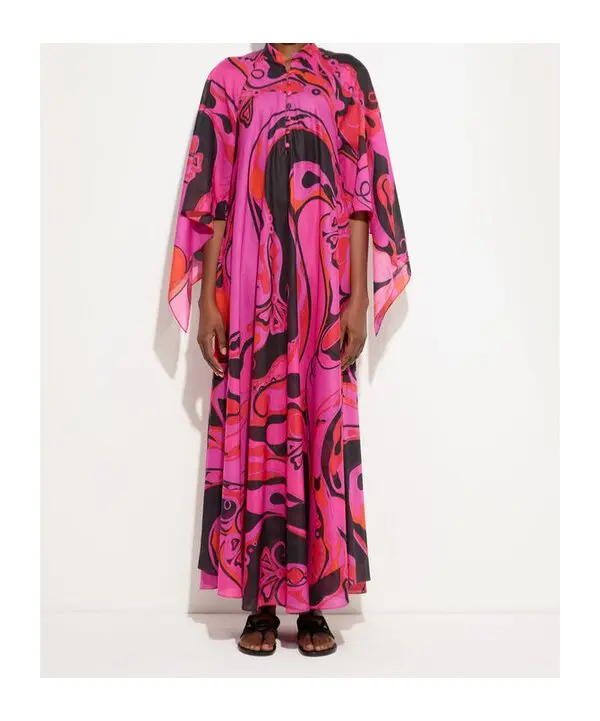 Emilio Pucci Orchidee Print Cotton Kaftan