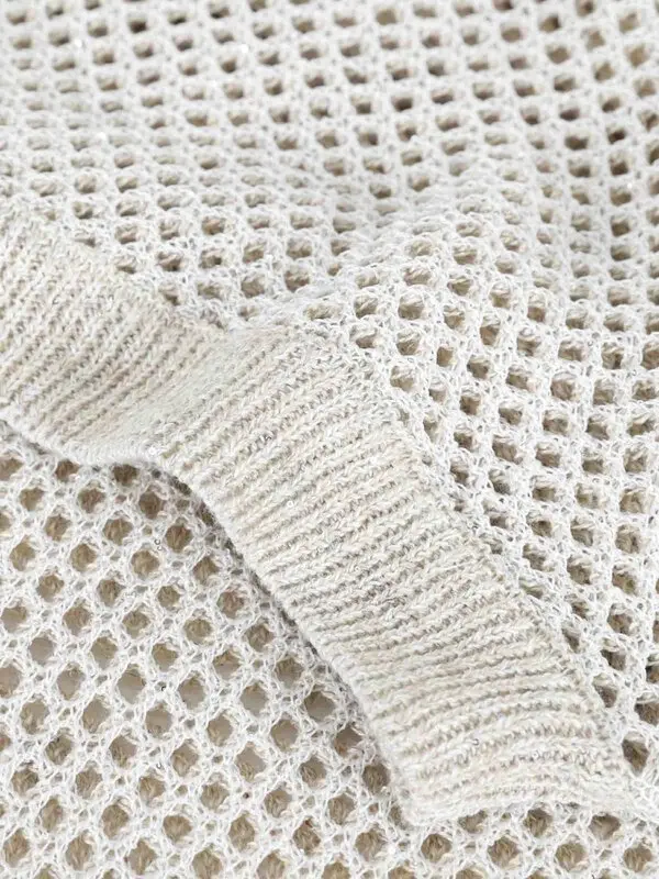 Peserico Short-sleeved Knitwear V-neck - Cream