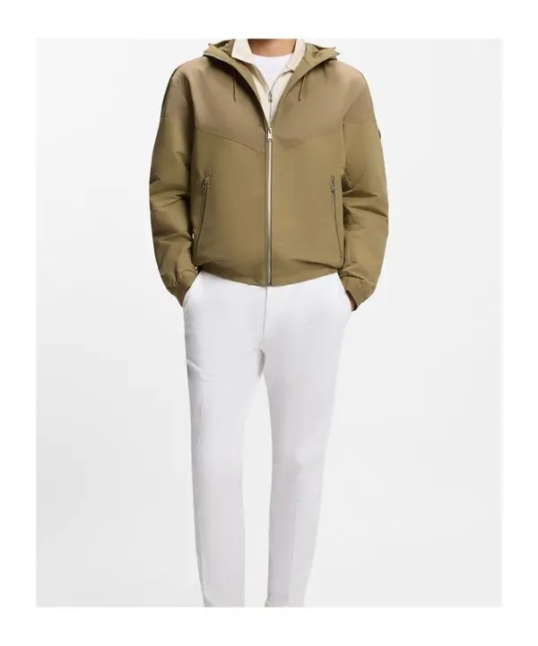 Hugo Boss Long-sleeved Zip-up Hooded Jacket - Brown