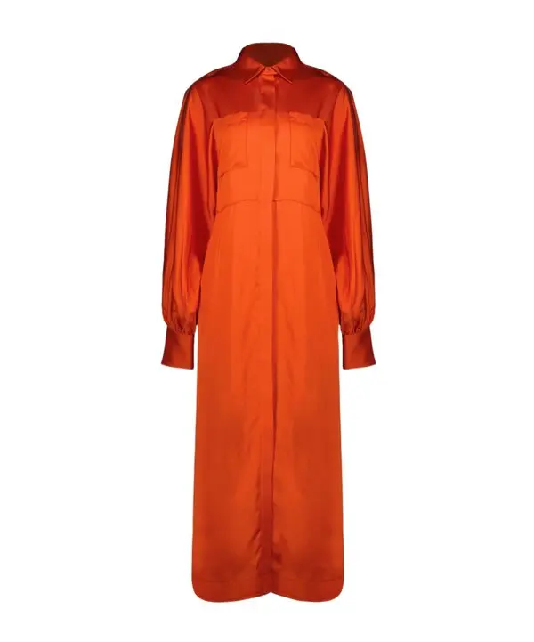 IRO PARIS Ursana Long Shirt Dress - Red