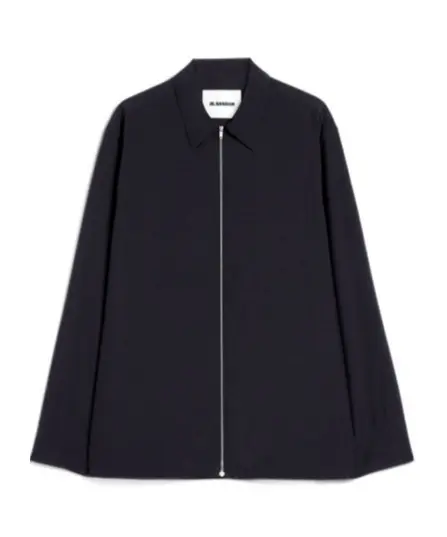 JIL SANDER Poplin Zip-up Shirt - Navy