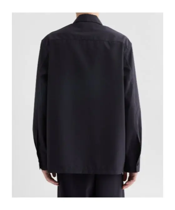 JIL SANDER Poplin Zip-up Shirt - Navy