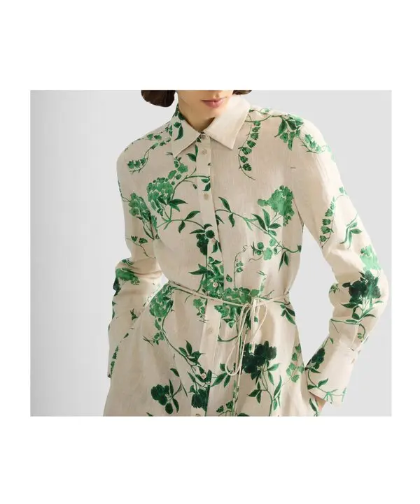 Erdem Printed Button-up Shirt Dress