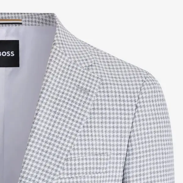Hugo Boss Lapel Long-sleeved Suit Jacket - Gray