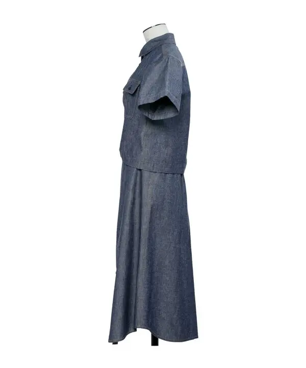 Sacai Short-sleeved Collared Button-down Dress