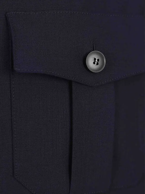 Canali Long-sleeved Shirt Jacket - Navy Blue