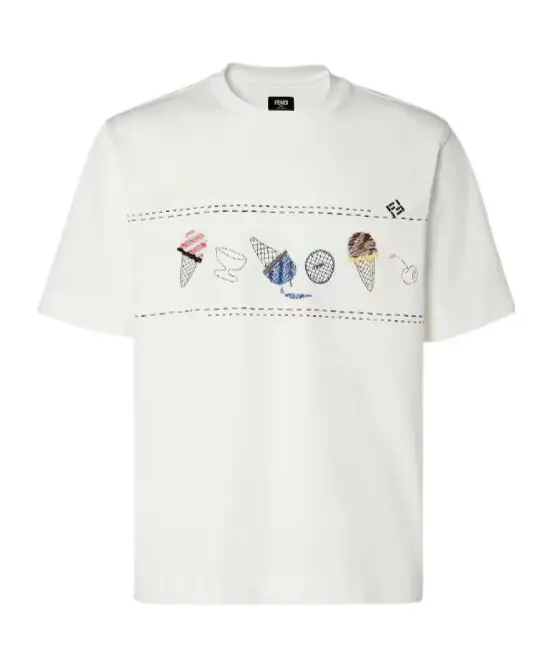 Fendi Ice Cream-embroidered T-shirt