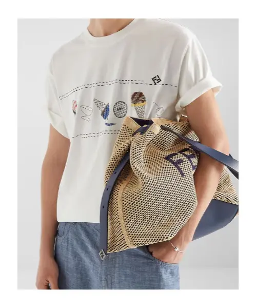 Fendi Ice Cream-embroidered T-shirt