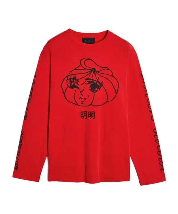 Simone Rocha Long Sleeve Printed T-shirt - Red