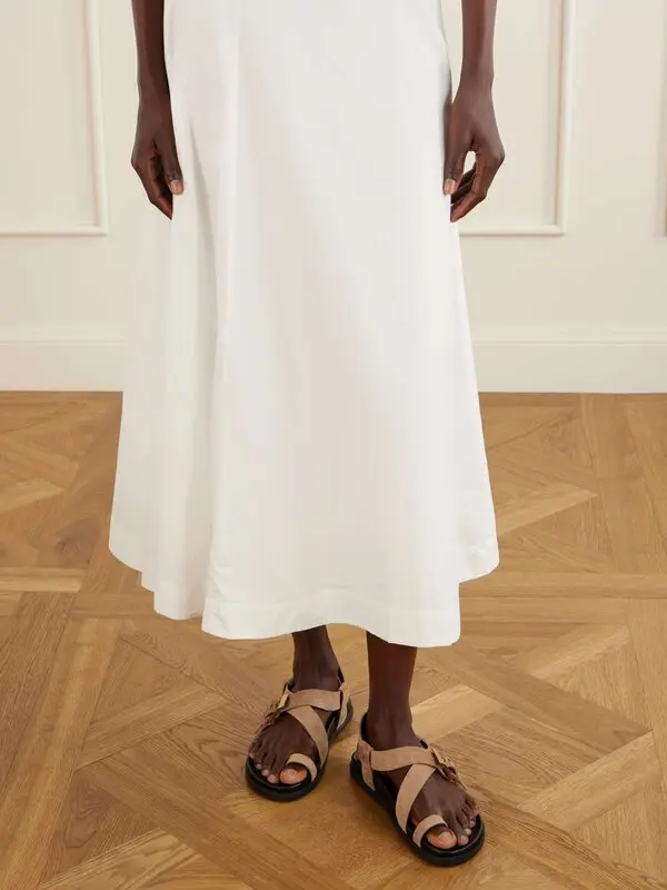 TOD'S Round Toe Flat Sandals With Adjustable Ankle Strap