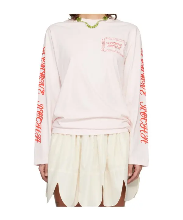 Simone Rocha Printed Long Sleeve T-shirt - Pink