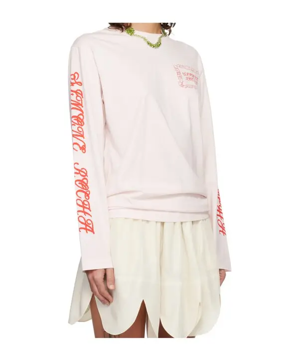 Simone Rocha Printed Long Sleeve T-shirt - Pink
