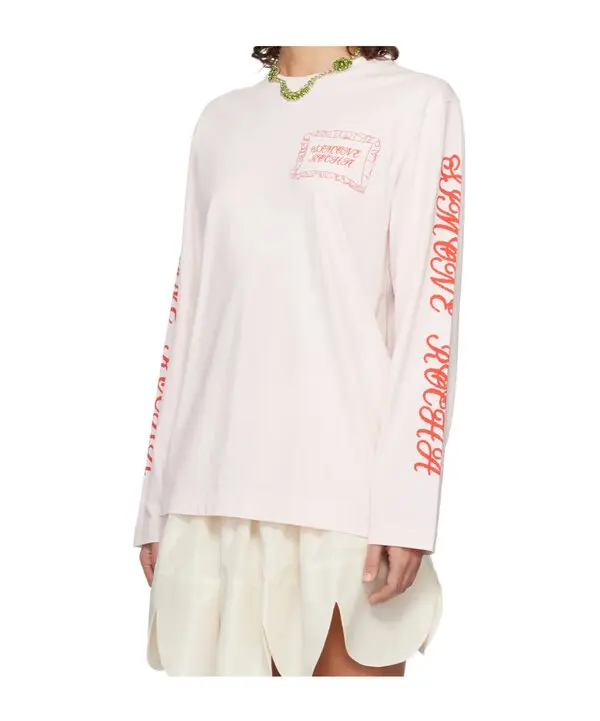 Simone Rocha Printed Long Sleeve T-shirt - Pink