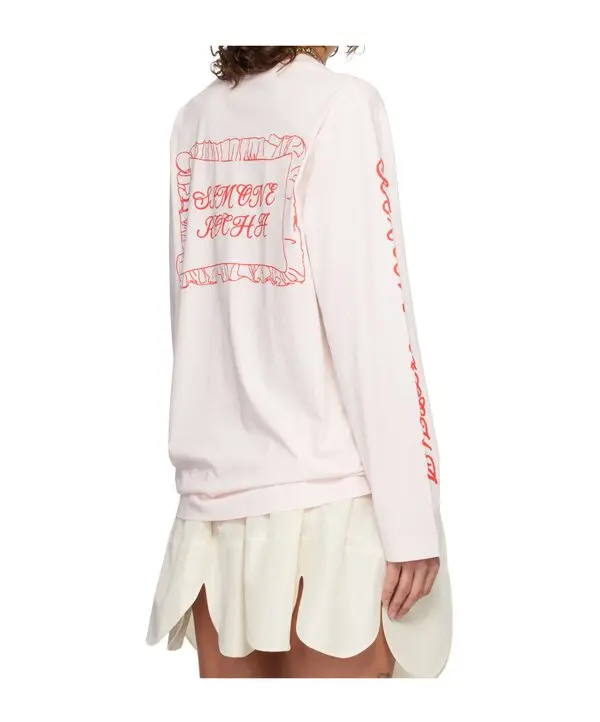 Simone Rocha Printed Long Sleeve T-shirt - Pink