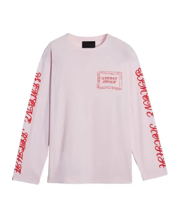 Simone Rocha Printed Long Sleeve T-shirt - Pink