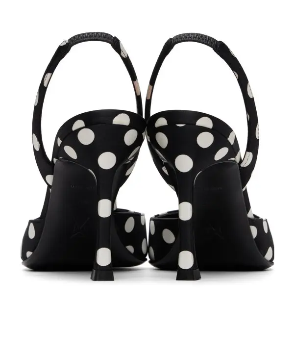Amina Muaddi Camelia Sling 90 Polka Dot High-heeled Sandals - Black