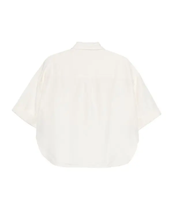 Closed Boxy Short-sleeve Shirt With Lapel Collar