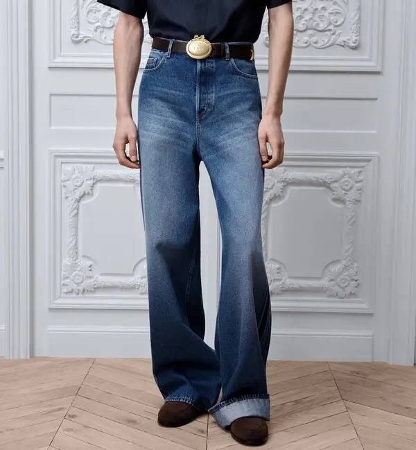 Dior Baggy Jeans With Laser-printed Side Stripes