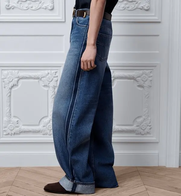 Dior Baggy Jeans With Laser-printed Side Stripes